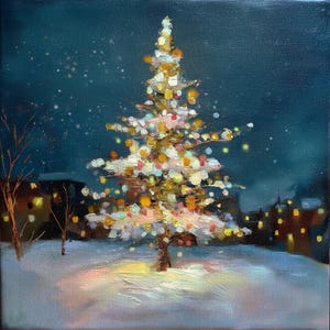 Christmas Tree Giclee Print | Festive Nostalgic Holiday Wall Art ...