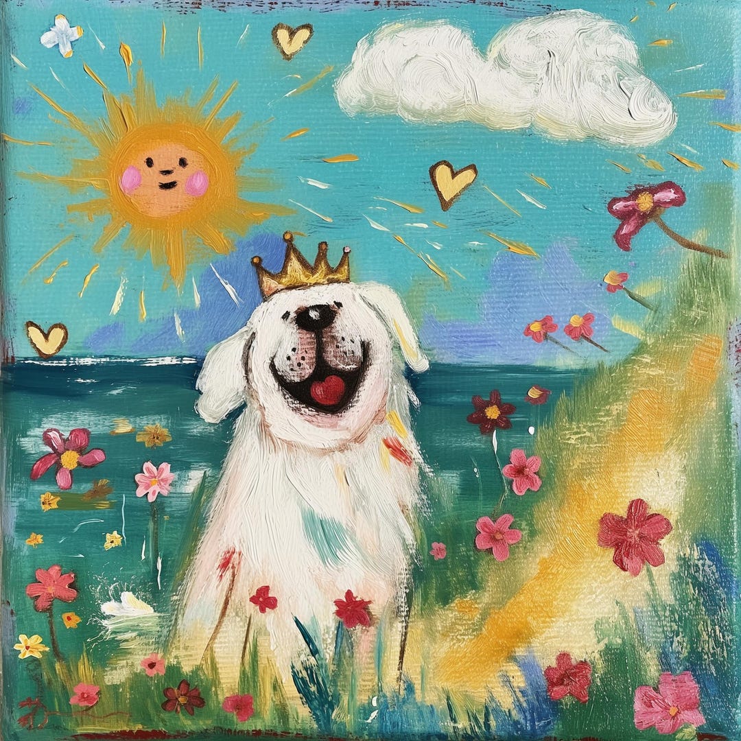 Whimsical Dog Artwork Great Pyrenees Giclee Print - Etsy