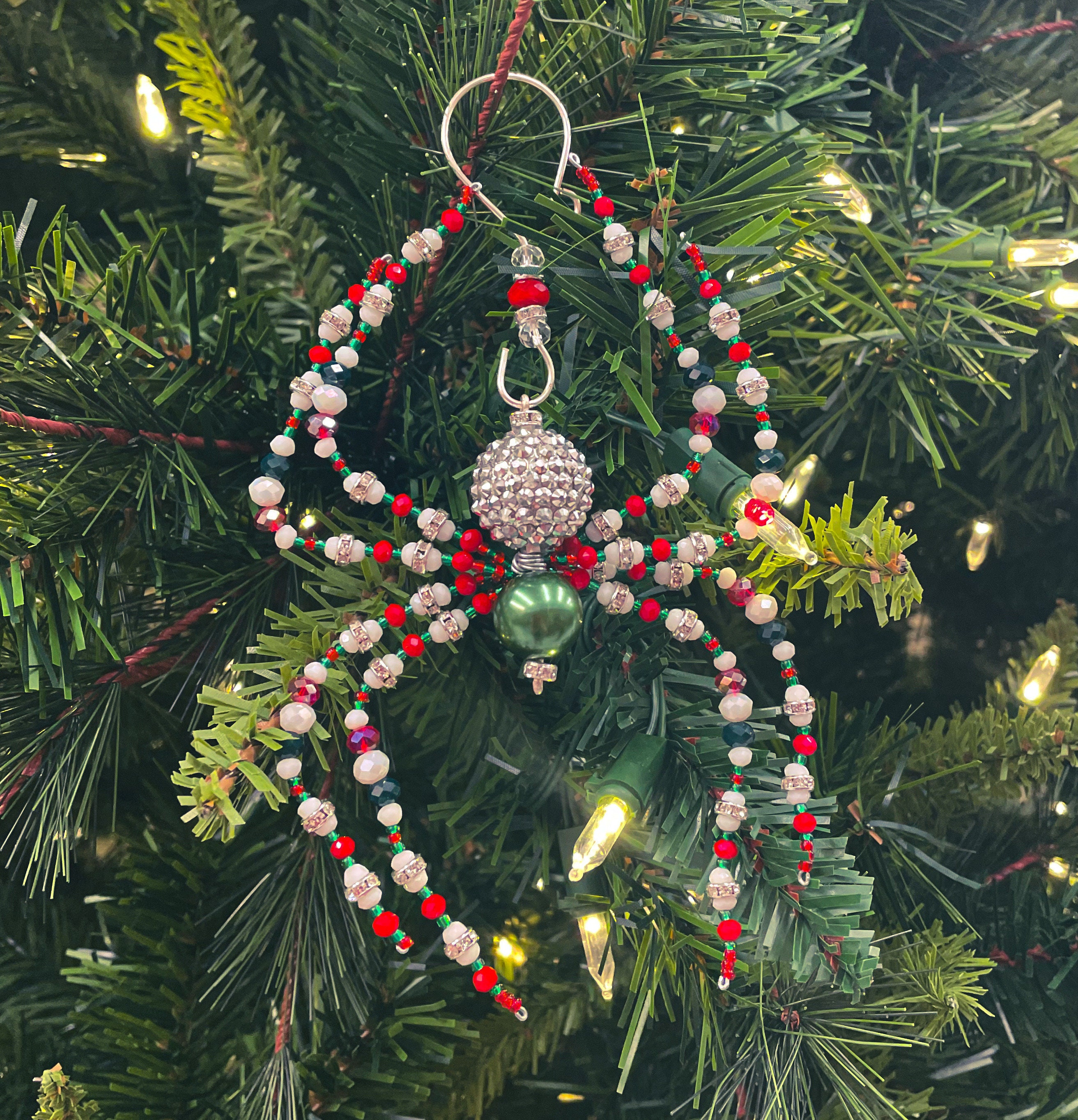 Christmas Spider Ornament Kit DIY Beaded Craft Kit for Adults - Red ...