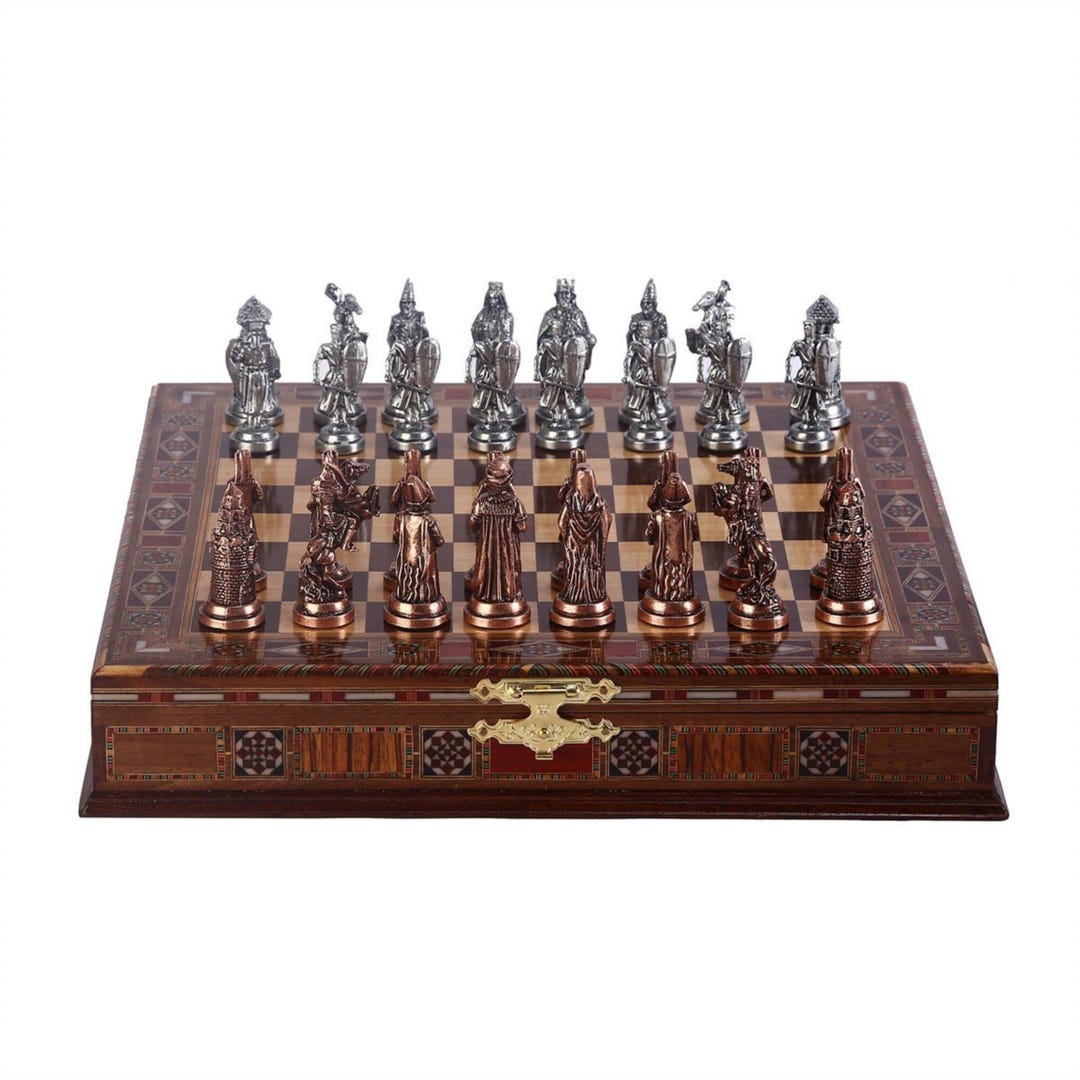Ottoman Vs Byzantine Chess Set,15" Wooden Storage Chest,heavy Chess ...
