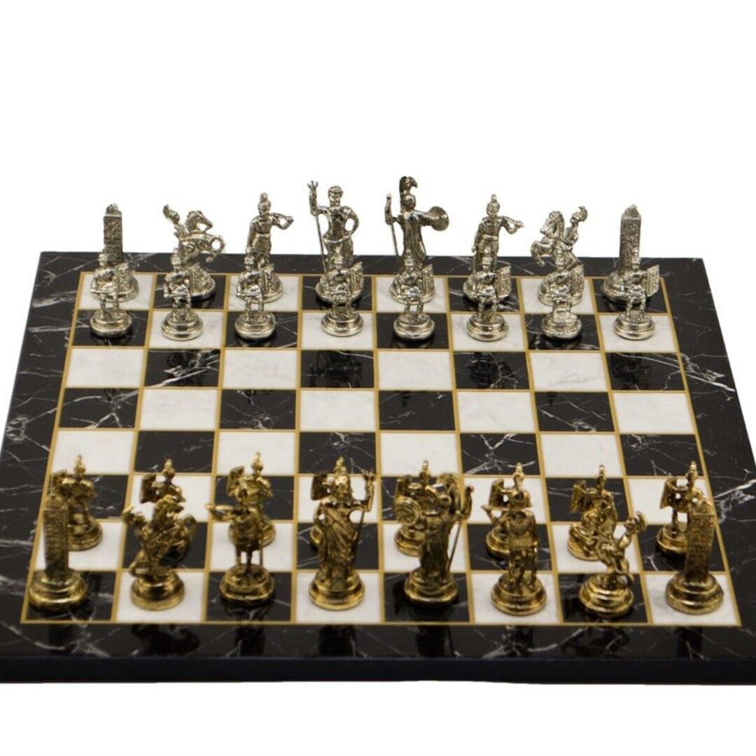 Greek Mythology Chess Set,15" Black Marble Pattern Board,high Gloss ...