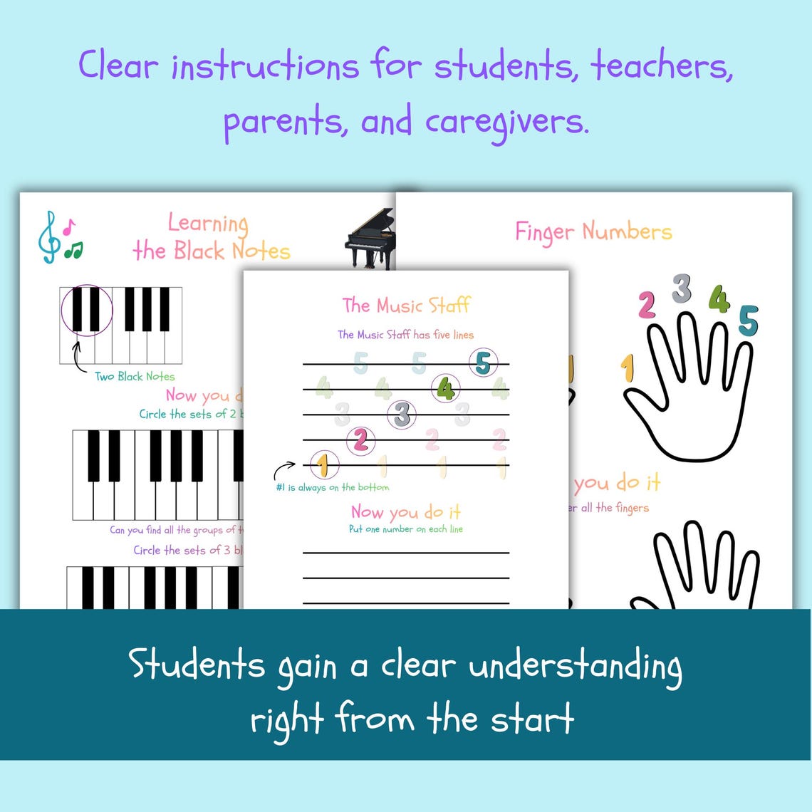 Beginner Music Theory Worksheet Bundle: 22-page Practice Sheets for ...