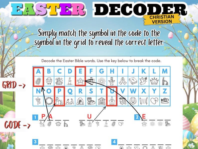 Easter Activity | Printable Easter Decoder for Kids | Christian Easter ...