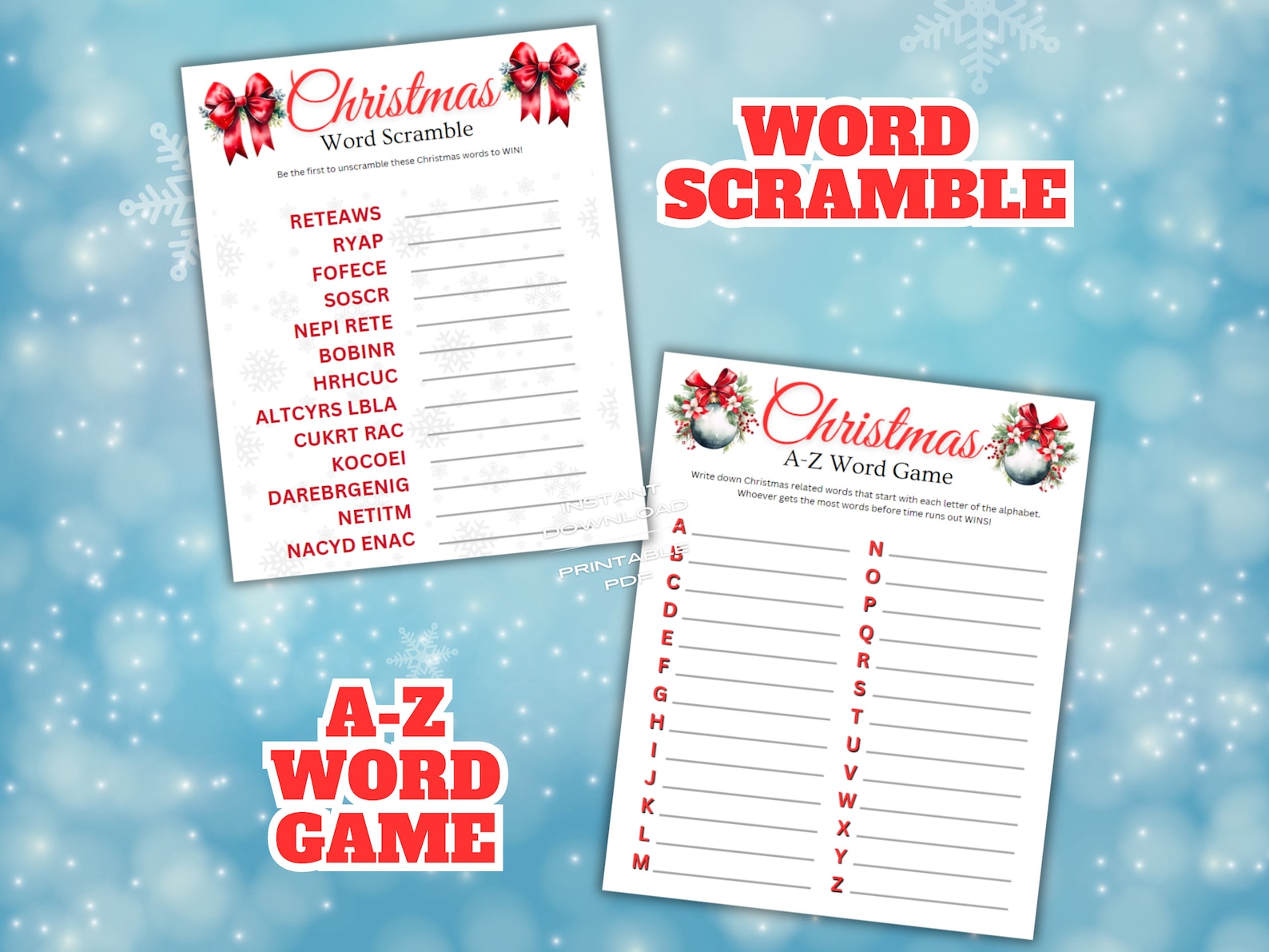 Printable Christmas Activity Bundle, Christmas Games for Kids ...