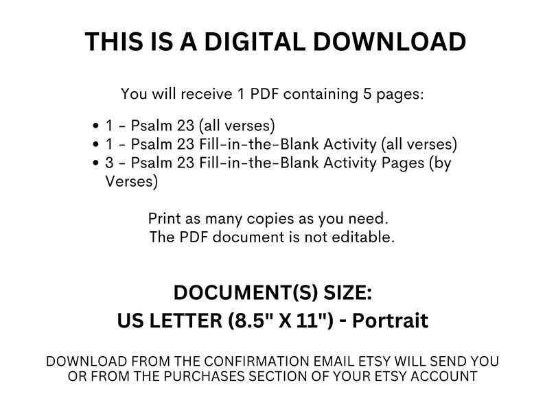 Psalm 23 Bible Verse Learning Activity Printable | Bible Verse ...