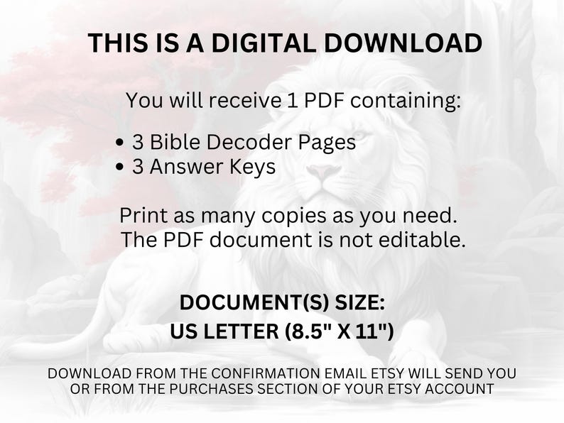 Printable Bible Decoder Worksheets - 3 Versions With Answer Keys - A ...