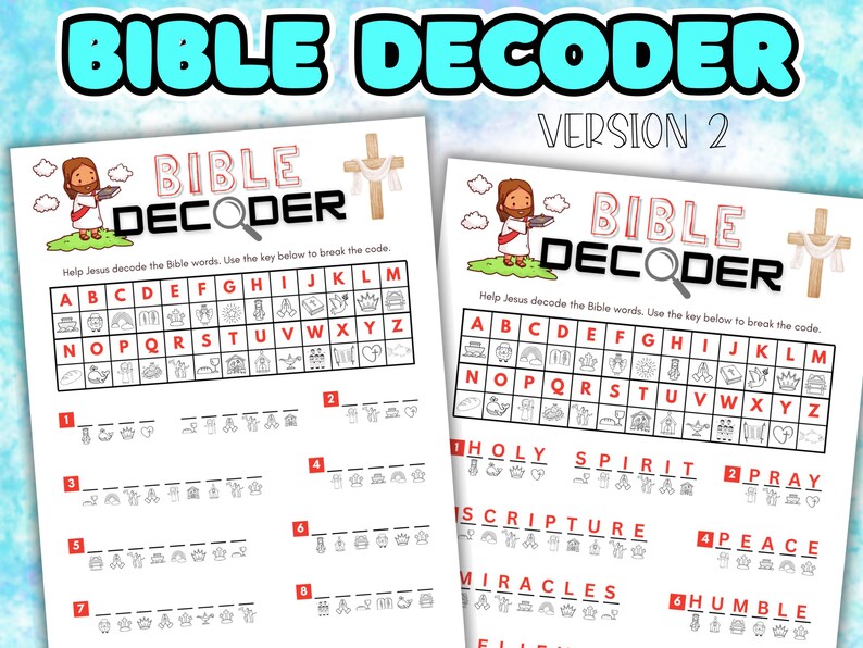 Printable Bible Decoder Worksheets - 3 Versions With Answer Keys - A ...