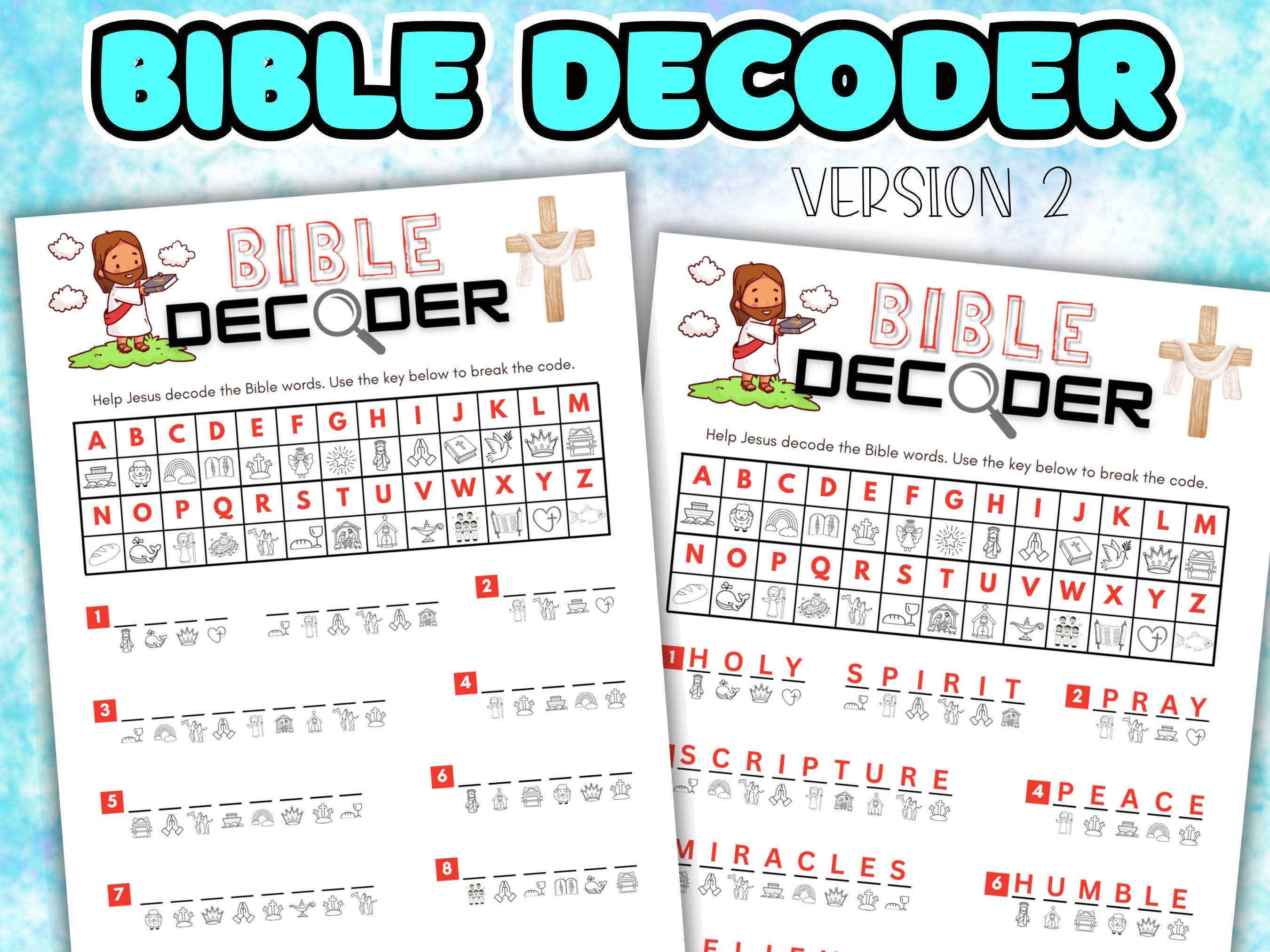 Printable Bible Decoder Worksheets - 3 Versions With Answer Keys - A ...