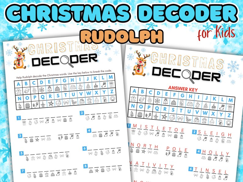 Printable Christmas Codebreaker Game for Kids | Help Santa, Rudolph ...