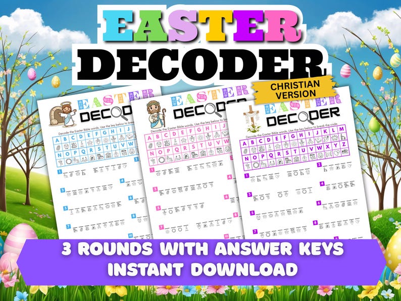 Easter Activity | Printable Easter Decoder for Kids | Christian Easter ...