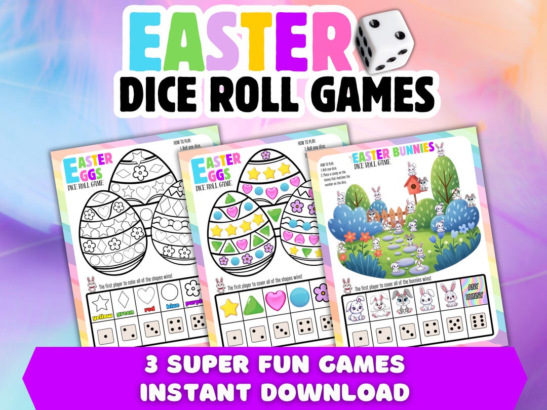 Easter Egg Roll a Dice Game, Easter Kids Games Printable, Easter Egg ...