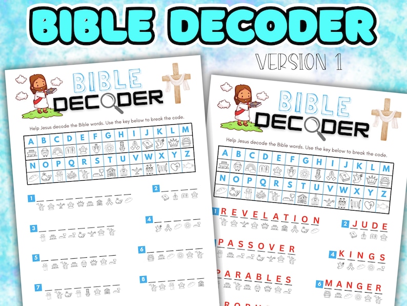 Printable Bible Decoder Worksheets - 3 Versions With Answer Keys - A ...