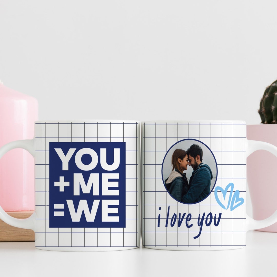 Customized Blue Mug for Men - Personalized Photo Coffee Cup Gift, 11oz ...