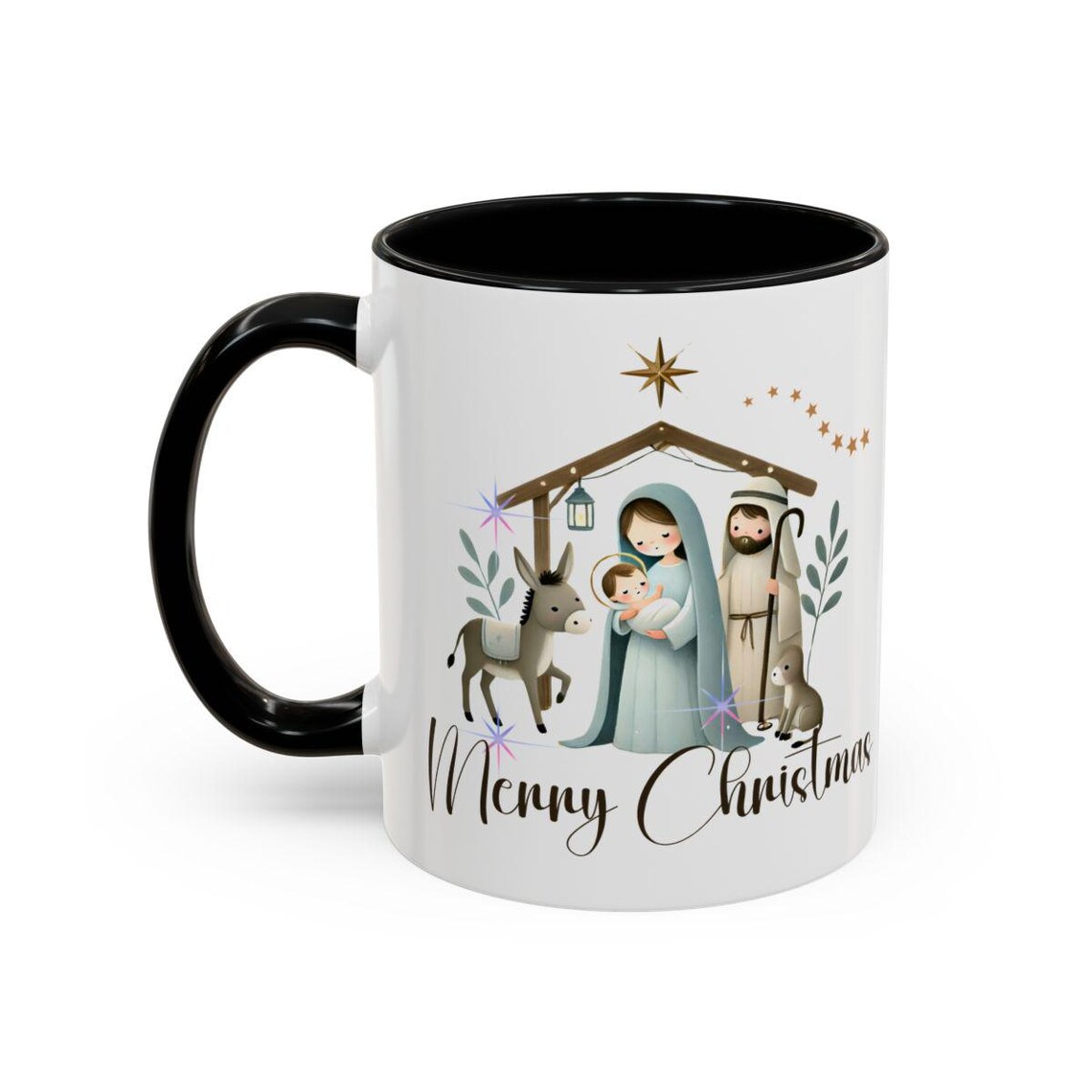 Nativity Scene Mug, Christmas Coffee Cup, Birth of Jesus Tea Mug ...