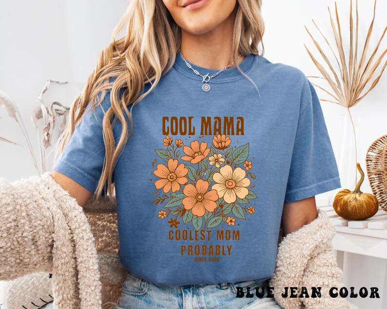 Cool Mama Shirt, Personalized Funny Mom Tee, Custom Year Gift for Her ...