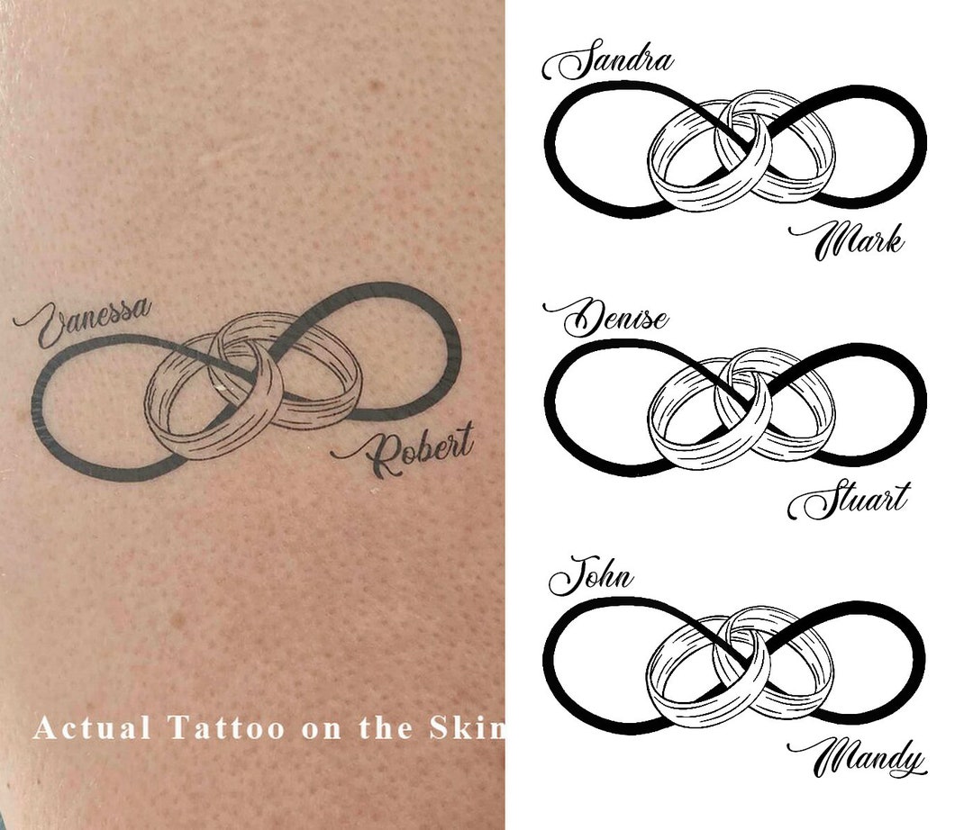 3x Infinity Wedding Ring Personalised Tattoo - Etsy