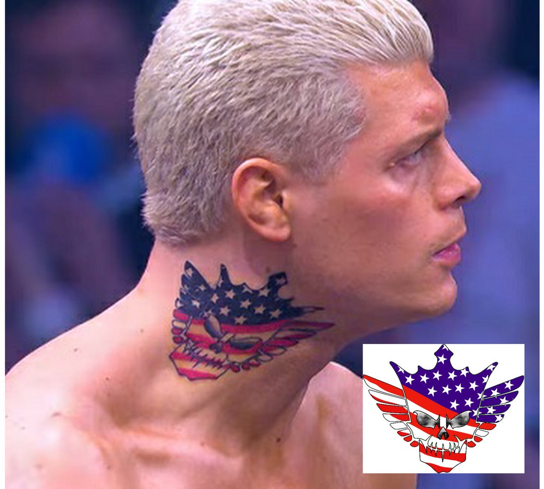 Large Cody Rhodes Neck Tattoo Fancy Dress - Etsy