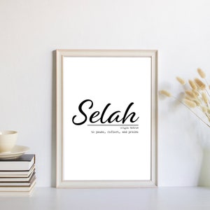 Selah Definition | Wall Art | Any Size Digital Print| Digital Download ...