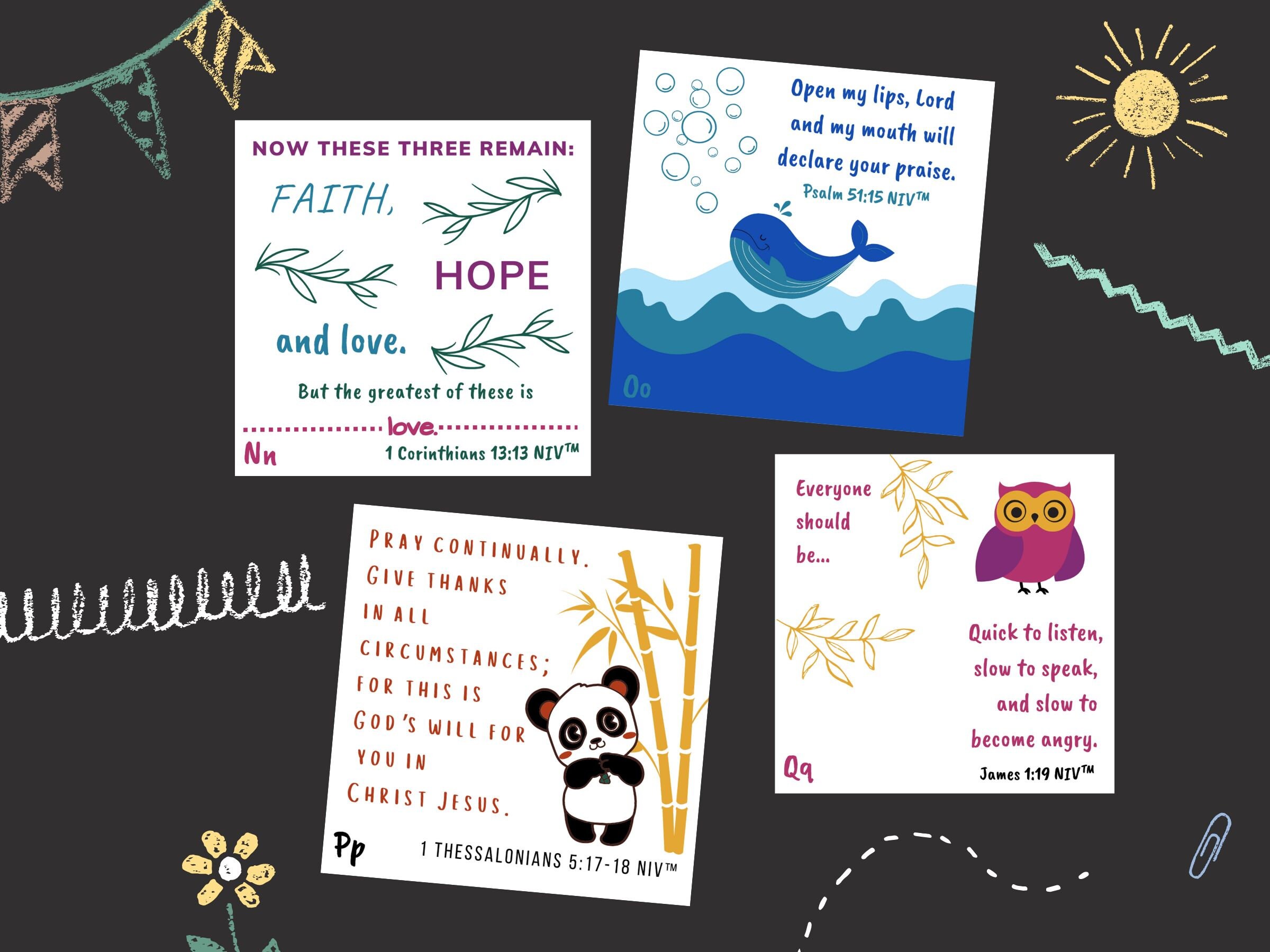 ABC Bible Memory Verse Cards (NIV) - Etsy