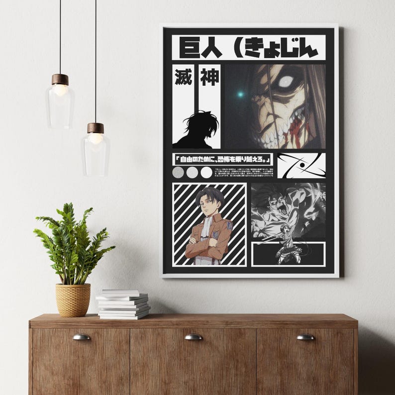 Attack on Titan Posters - Eren Jaeger and Attack Titan Design, Captain ...