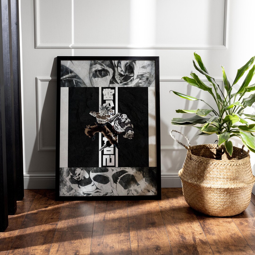 Anime Battle Poster Goku Vs Jiren DBZ Poster, Japanese Minimalist ...