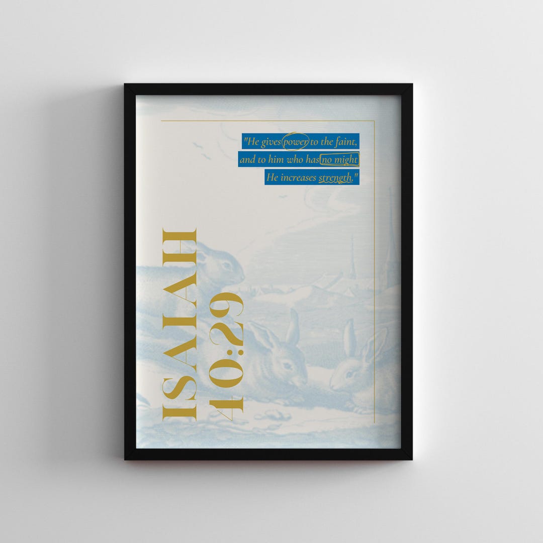 Isaiah 40:29 Digital Wall Art - Bible Verse Printable for Strength ...