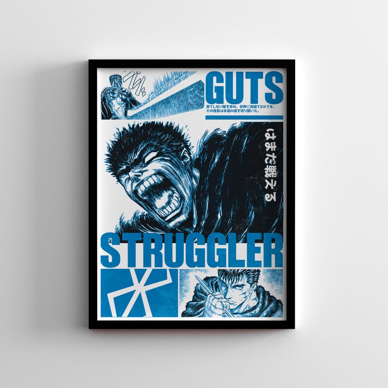 Berserk Guts Digital Poster – Printable Anime Wall Art | Dark Fantasy ...