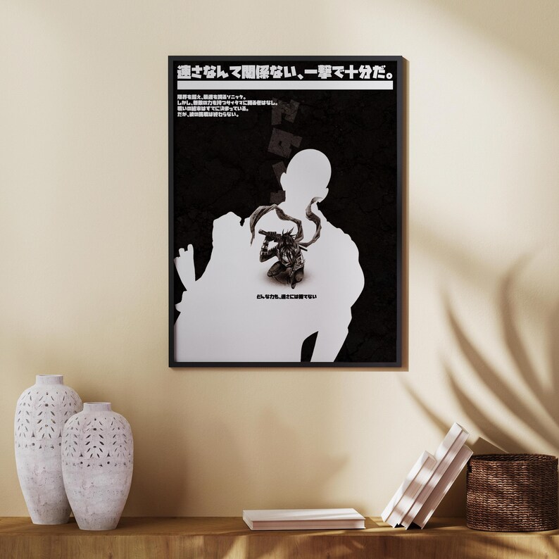 Minimalist Anime Poster One Punch Man, Japanese Manga Art Print, Anime ...