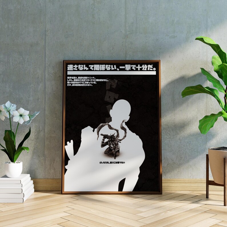 Minimalist Anime Poster One Punch Man, Japanese Manga Art Print, Anime ...