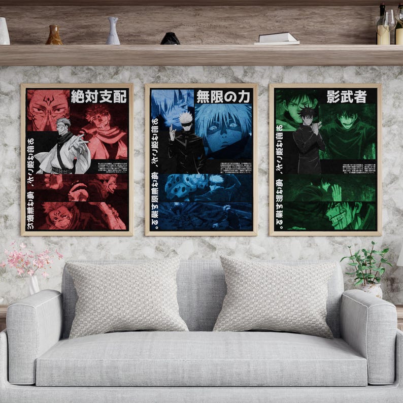 Jujutsu Kaisen Digital Poster Set Anime, Gojo Satoru Wall Art, Anime ...
