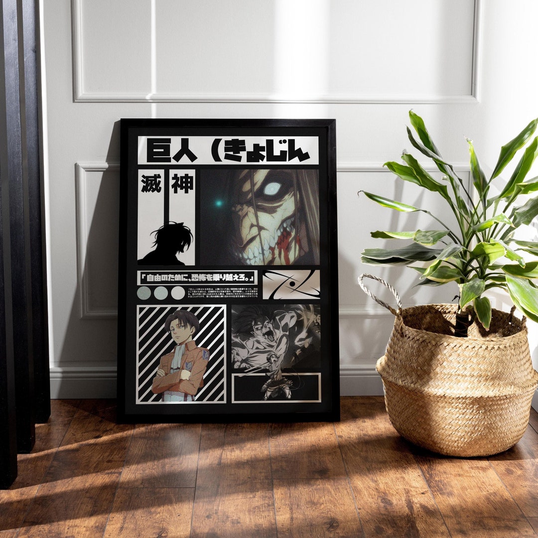 Attack on Titan Posters - Eren Jaeger and Attack Titan Design, Captain ...