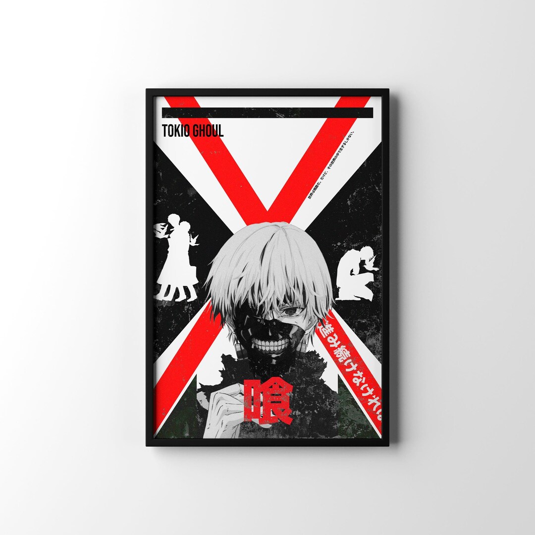 Tokyo Ghoul Vertical Poster, Kaneki Ken Art Print for Anime Fans, Dark ...
