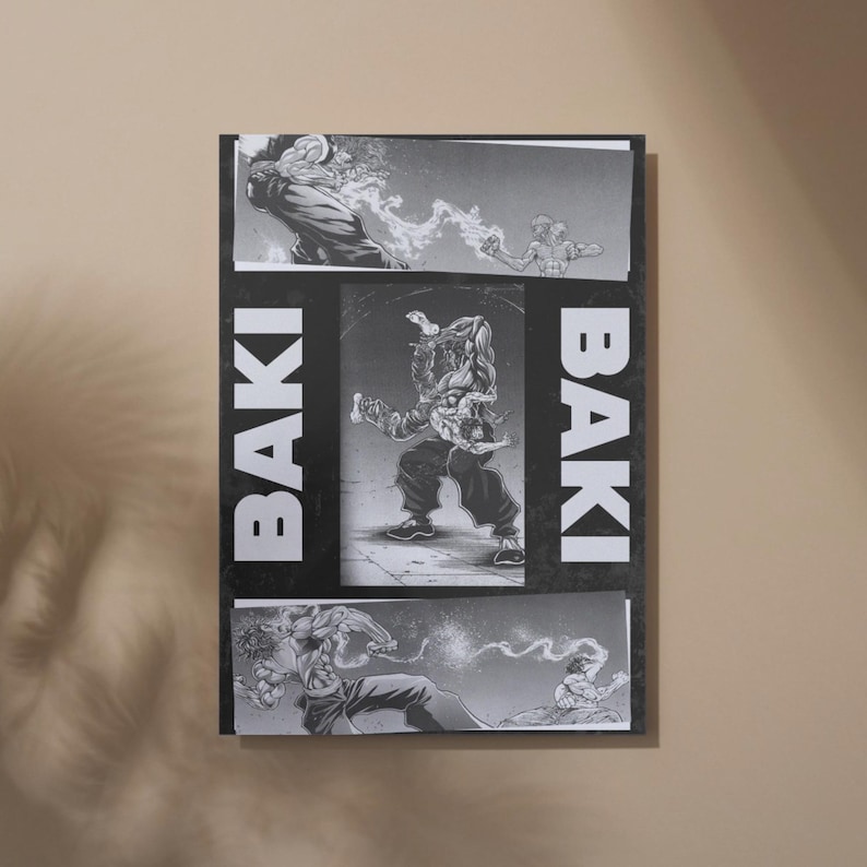 Baki Poster for Martial Arts Anime Fans, Intense Action Wall Art ...
