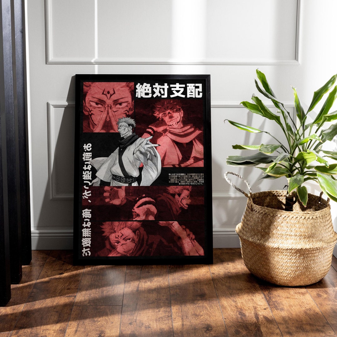 Anime Poster Sukuna Jujutsu Kaisen Wall Art, Dark Aesthetic Print ...