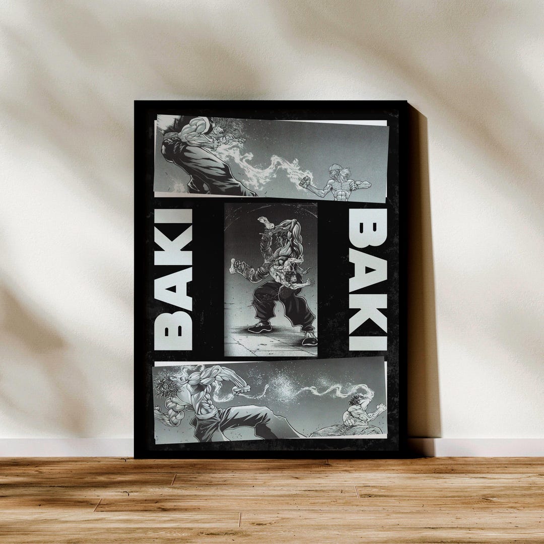Baki Hanma Digital Poster, Printable Baki Anime Wall Art | Manga Fight ...