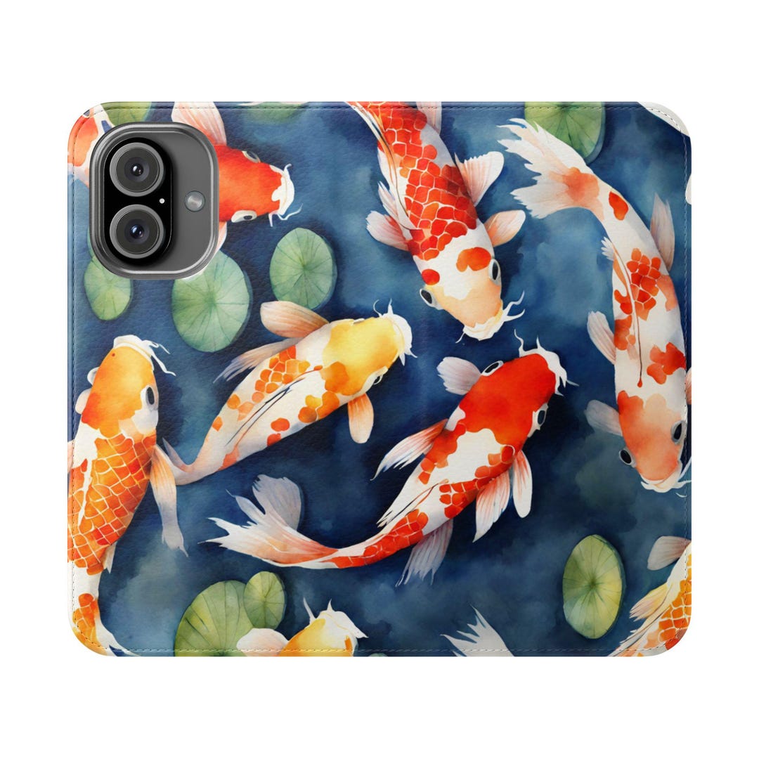 Koi Fish Faux Leather Phone Wallet Case: Spring Decor - Etsy