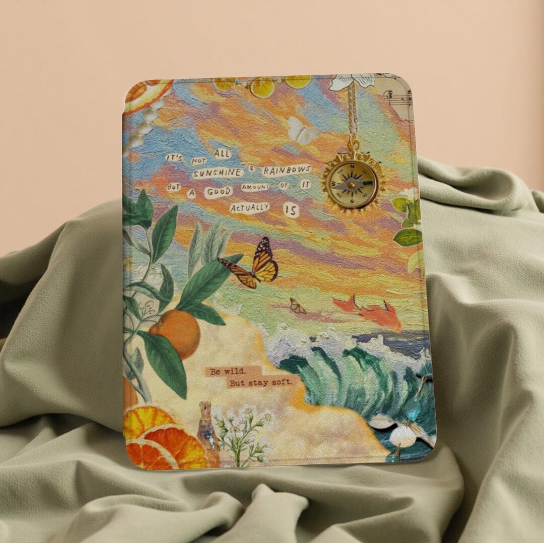 Oil Painting Kindle Paperwhite Case: Colorsoft Leather Cover, Auto Wake ...