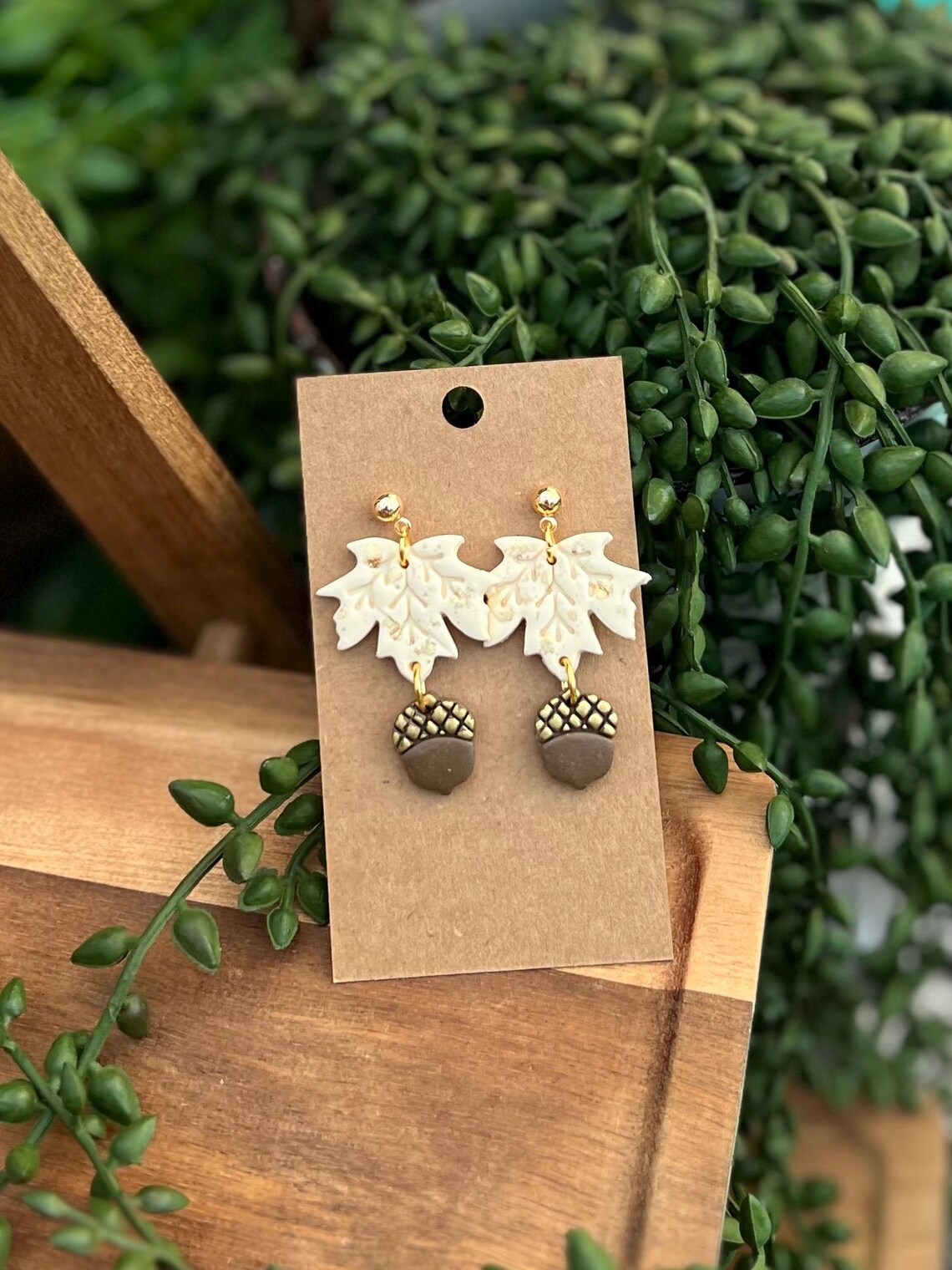 Handmade Fall Leaf / Acorn Polymer Clay Earrings - Etsy