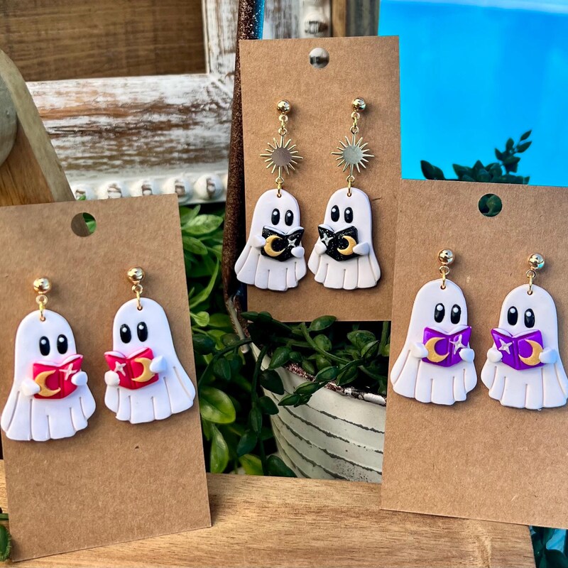 Clay Fall Ghost Earrings - Etsy