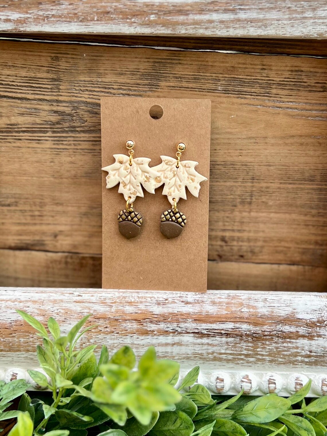Handmade Fall Leaf / Acorn Polymer Clay Earrings - Etsy