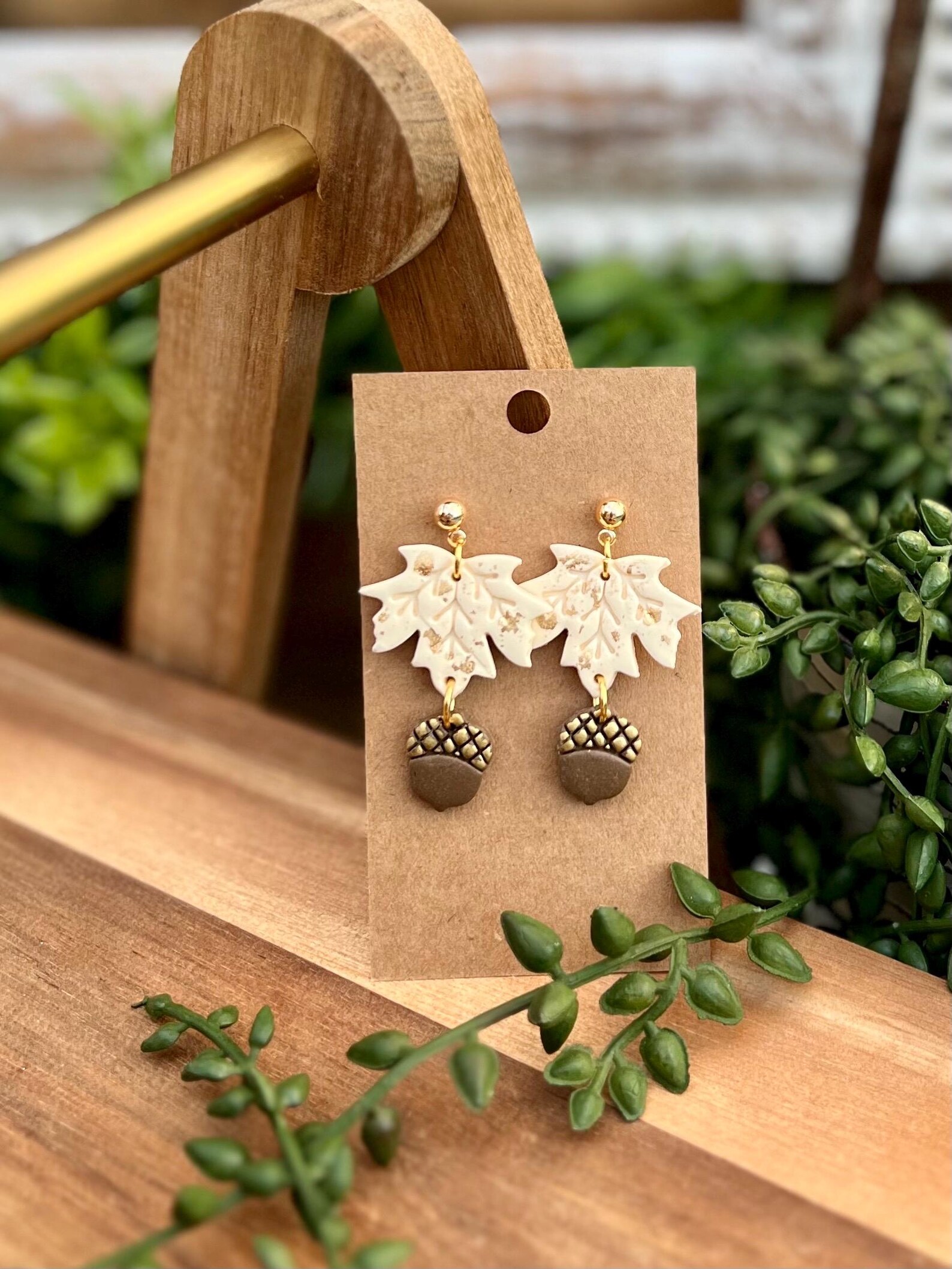 Handmade Fall Leaf / Acorn Polymer Clay Earrings - Etsy