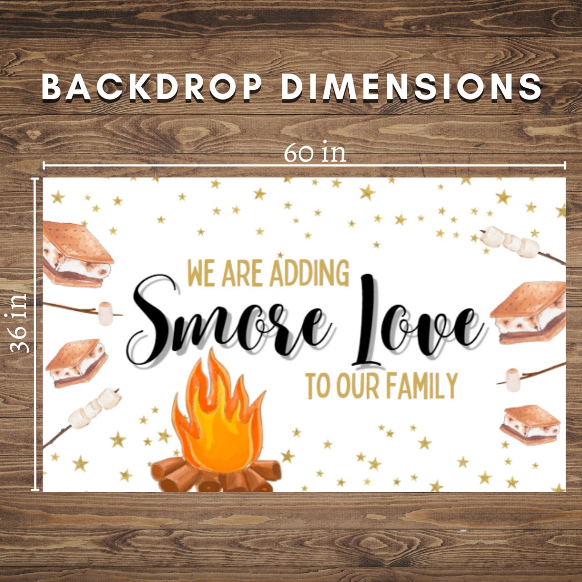 S'more Love Baby Shower Backdrop, Baby Shower, Baby Sprinkle Backdrop ...