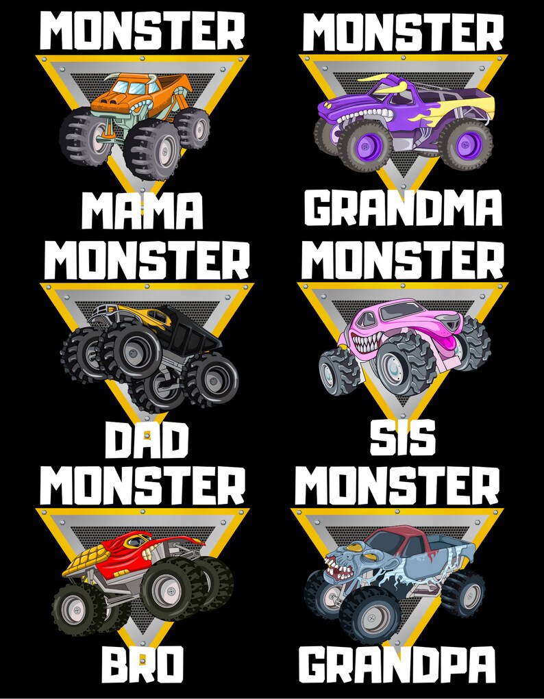TRUCK Monster Family Shirt Logo Digital Download, Sublimation Print ...