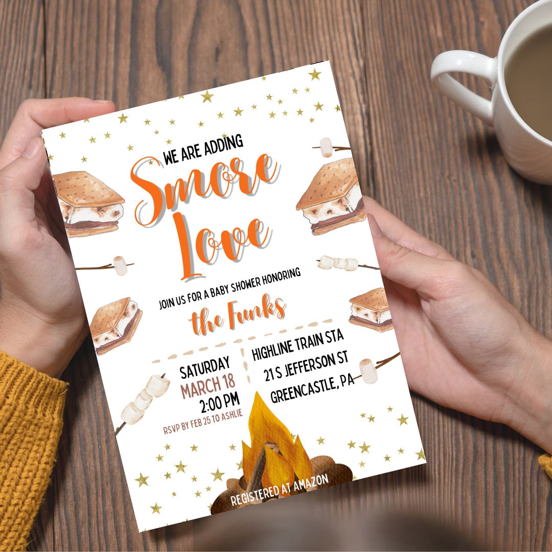 S'mores Invite, Smore Love Baby Shower Invite, Baby Shower, Baby ...