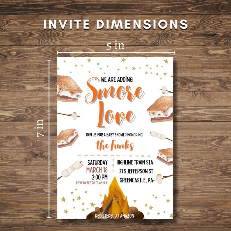 S'mores Invite, Smore Love Baby Shower Invite, Baby Shower, Baby ...