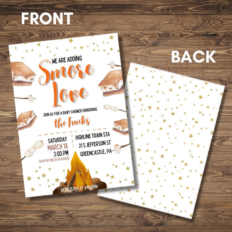 S'mores Invite, Smore Love Baby Shower Invite, Baby Shower, Baby ...
