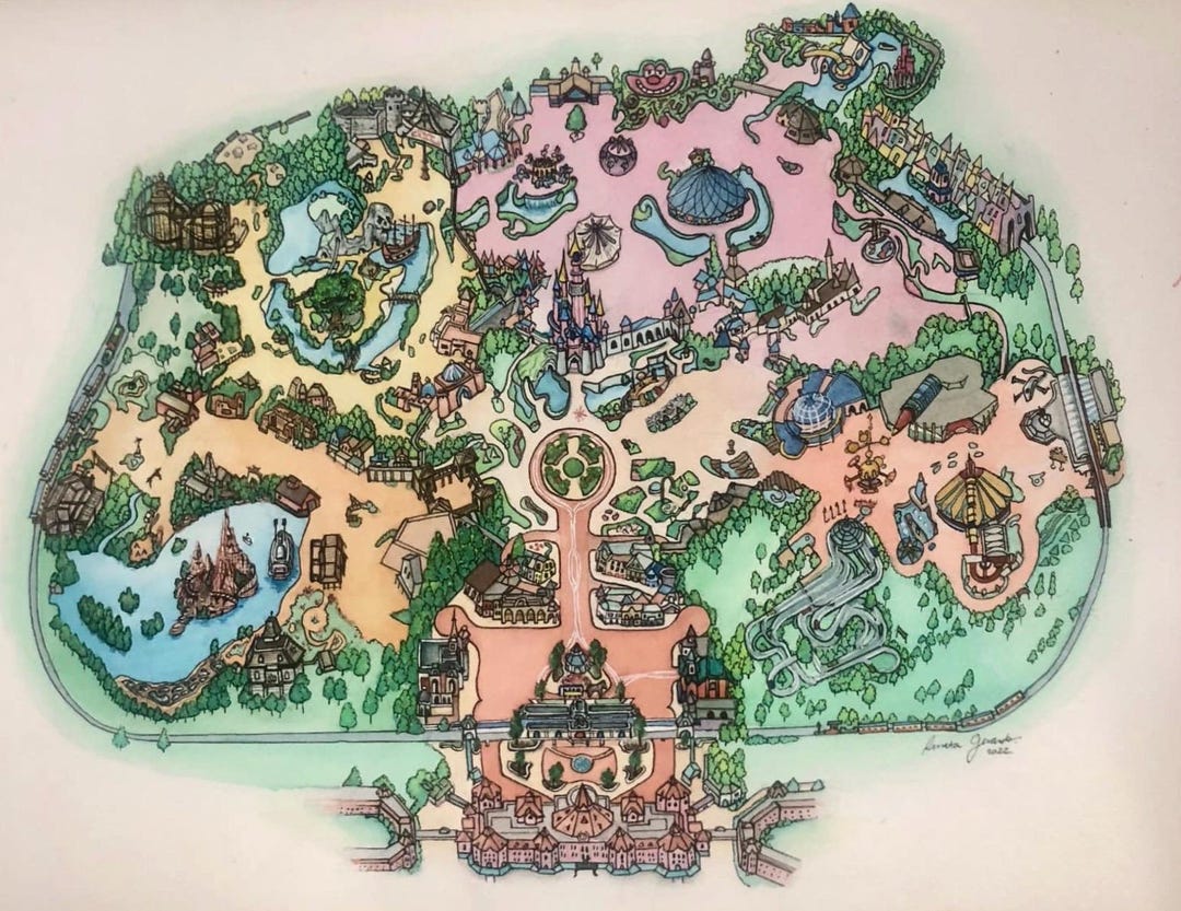 DLP Map, A4 Watercolor Illustration Fan Art - Etsy