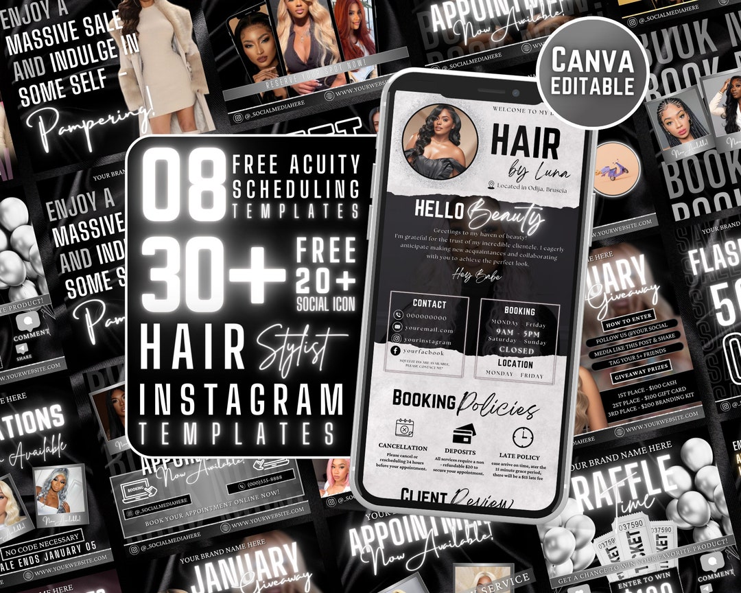 30+hair Instagram Post, Free 08 Acuity Banners, Hairstylist Instagram ...
