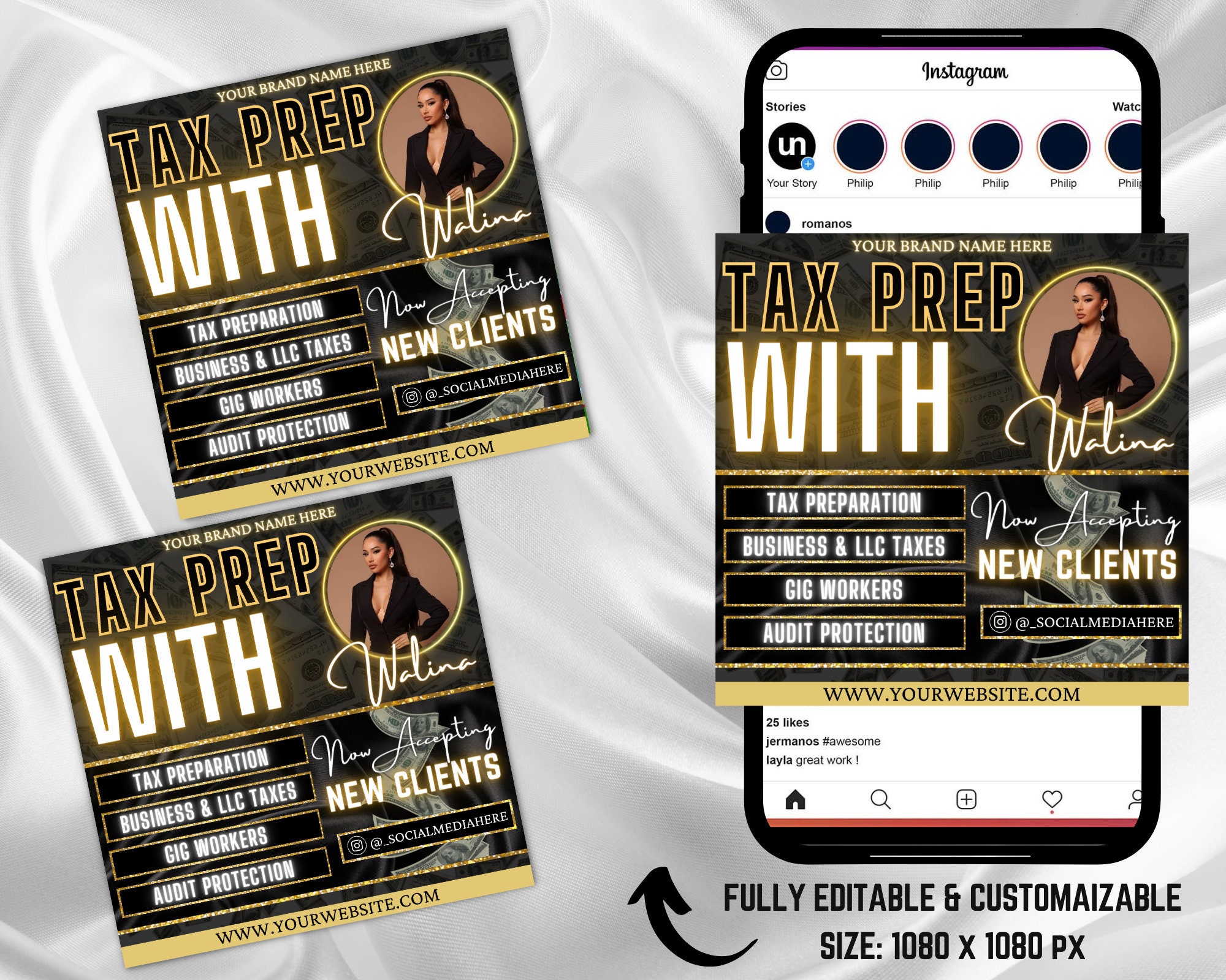 Tax Prep Bundle, Tax Prep Flyer, Tax Prep Instagram, Tax Flyer Template ...