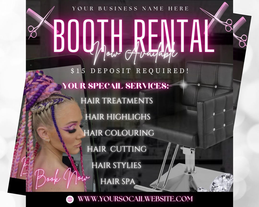 Booth Rental Flyer, DIY Flyer Template Design, Store Rental Flyer ...